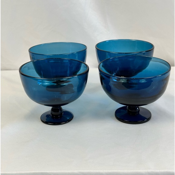 Source Unknown | Dining | Blue Glass Compote Dishes Set Of Four | Poshmark